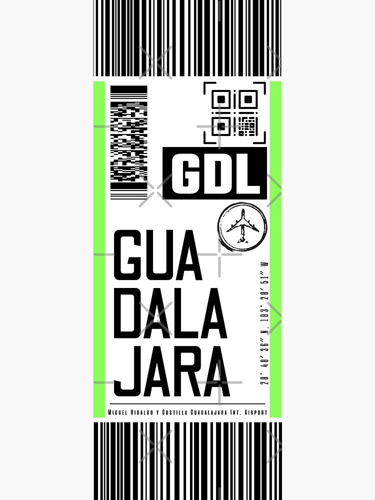 "GUADALAJARA GDL Classic luggage tag airport sticker" Sticker for Sale ...