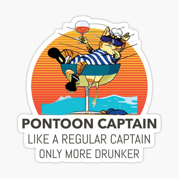 "pontoon captain" Sticker for Sale by Lilyashelf | Redbubble