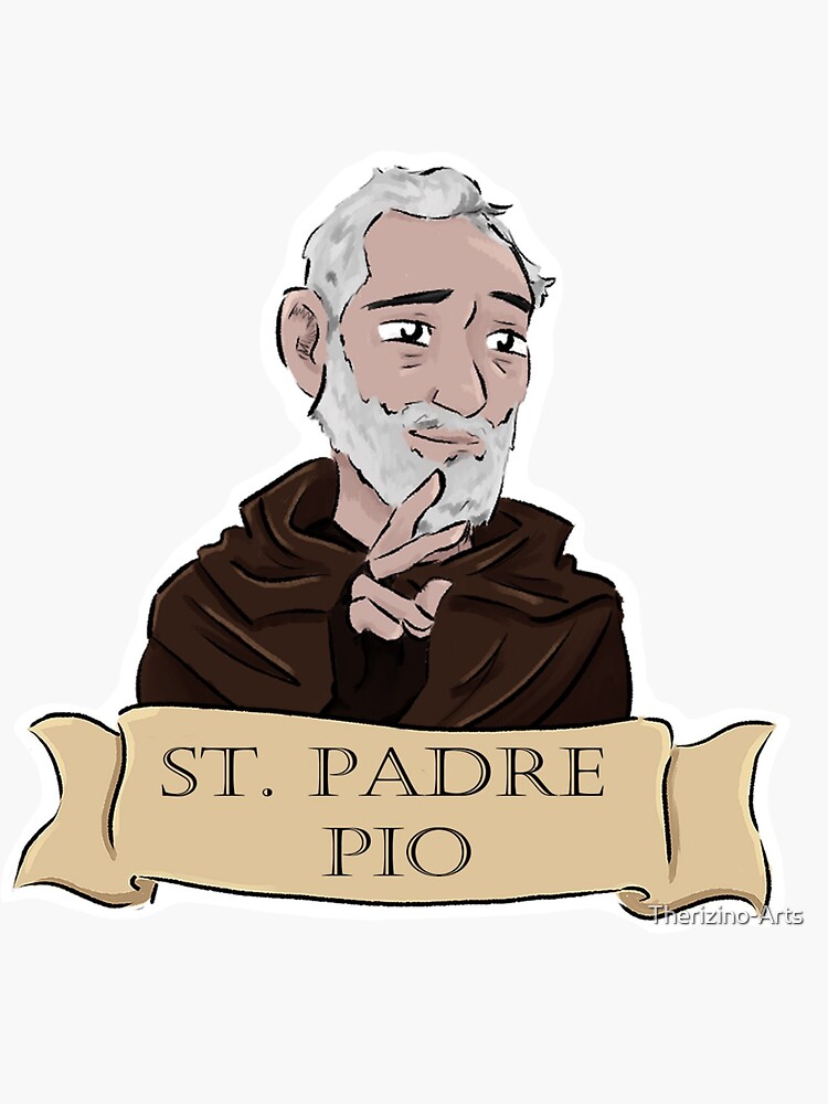 "St. Padre Pio" Sticker for Sale by Therizino-Arts | Redbubble