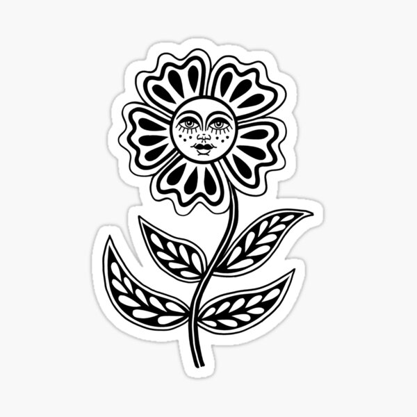 "Flower with face" Sticker for Sale by Twistedreamland | Redbubble