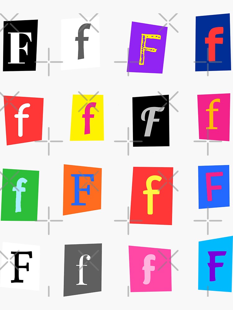 Pegatina for Sale con la obra «Juego de letras F recortadas de revista ...