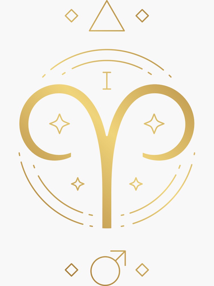 "aries zodiac symbol with fire element" Sticker for Sale by ...