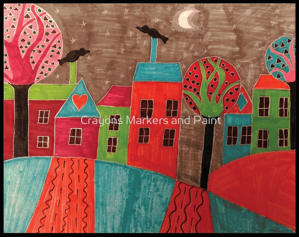 "Shape City by Aryan" by Crayons Markers and Paint | Redbubble