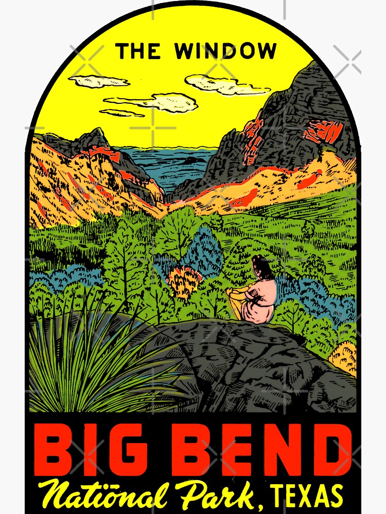 "The Window BIG BEND National Park Vintage Travel Decal" Sticker for ...