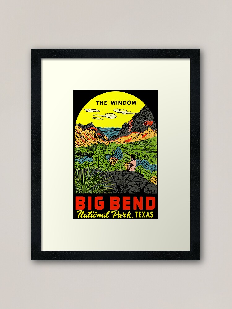 "The Window BIG BEND National Park Vintage Travel Decal" Framed Art ...
