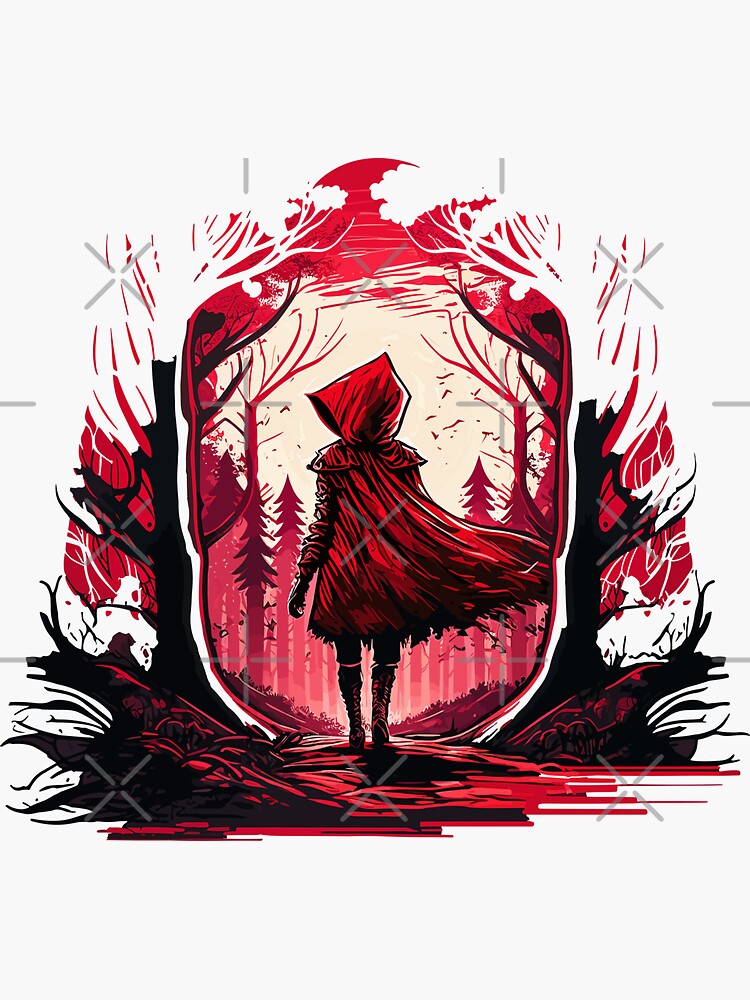"Red riding hood" Sticker for Sale by ChasmicArt | Redbubble