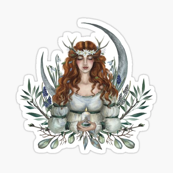 "Goddess Brigid Imbolc Pagan Spring Celebration - AlaskaMagick" Sticker ...