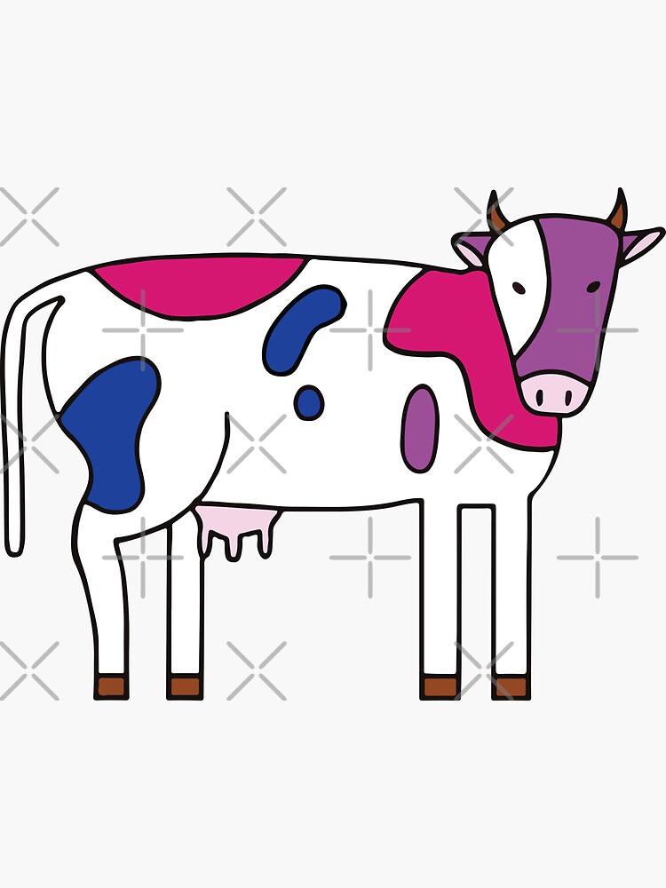 "Subtle Bisexual Flag Colors Cow" Sticker for Sale by Softsi | Redbubble