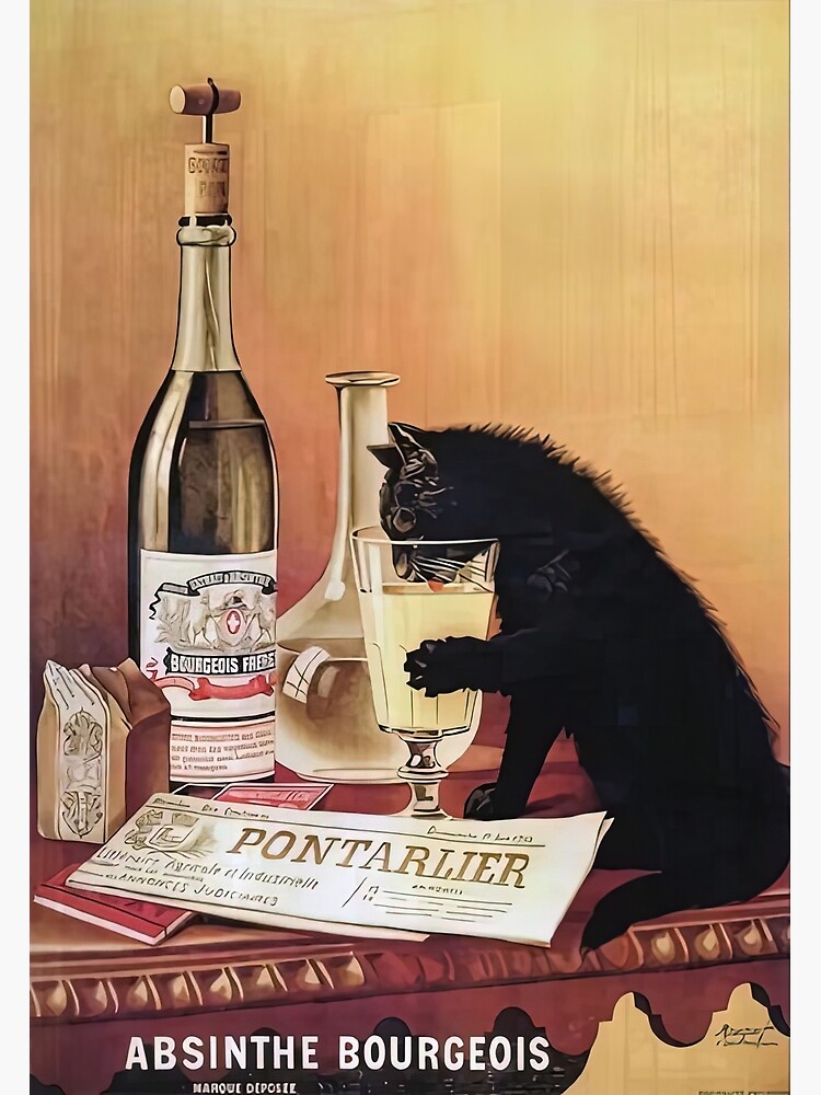 "Cat Black Absinthe Bourgeois French Cat " Poster for Sale by ...