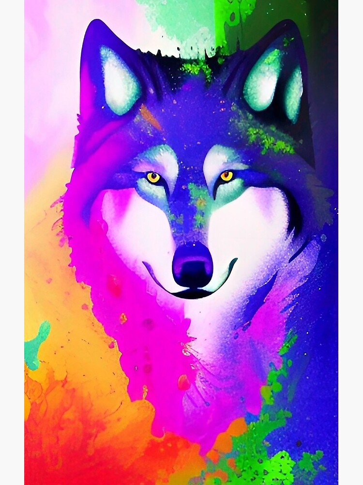 "Rainbow Wolf" Poster for Sale by kathypegel | Redbubble