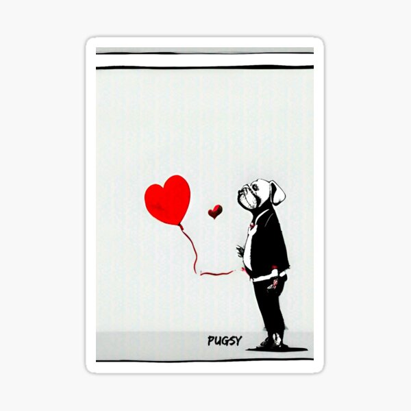 "Pugsy the Pug dog graffiti art " Sticker for Sale by Gayle1024 | Redbubble