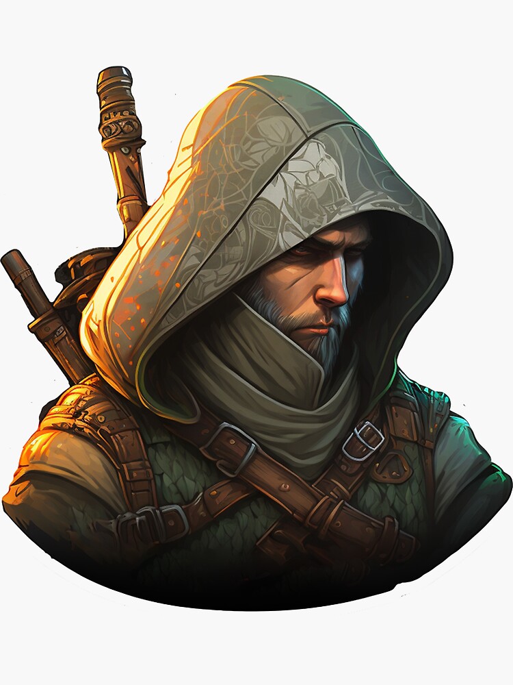 "Dungeons and Dragons Male Hunter" Sticker for Sale by Ozy Art | Redbubble