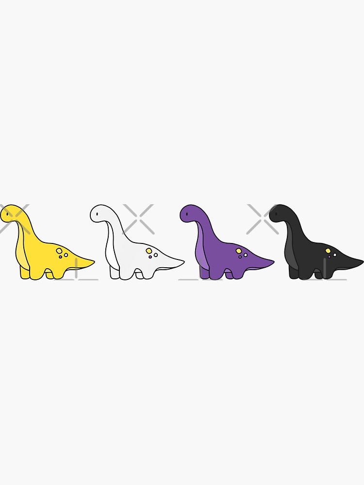 "Simple non-binary dinosaurs" Sticker for Sale by Cindermoon | Redbubble