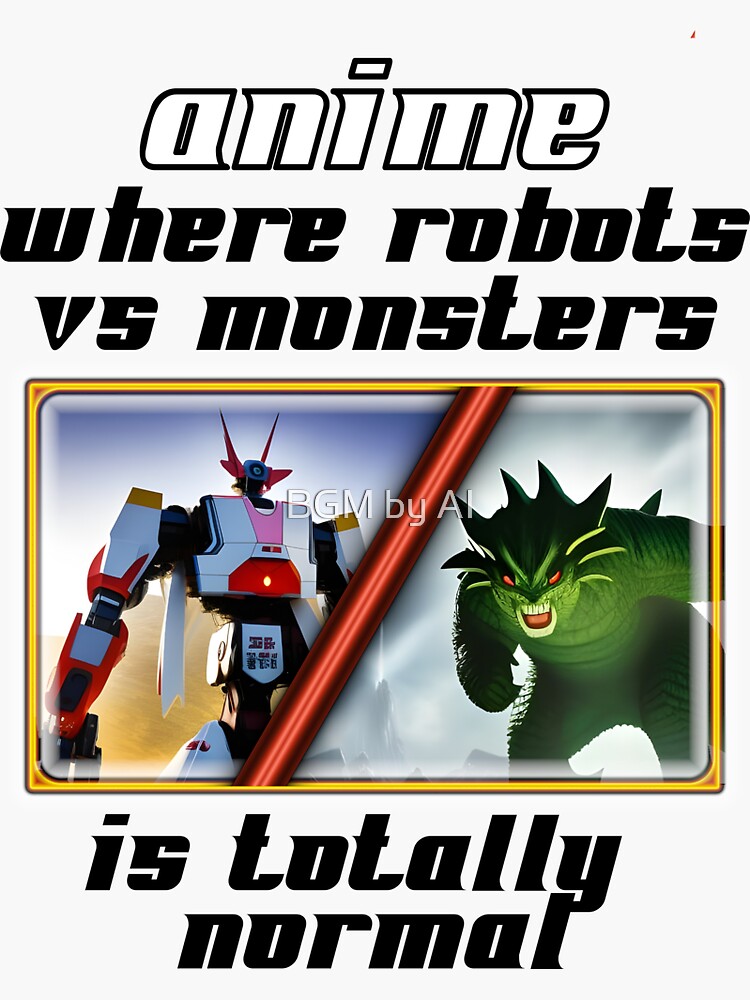 "Anime: Robots vs Monsters, ver 2" Sticker for Sale by Alexherrera22 ...