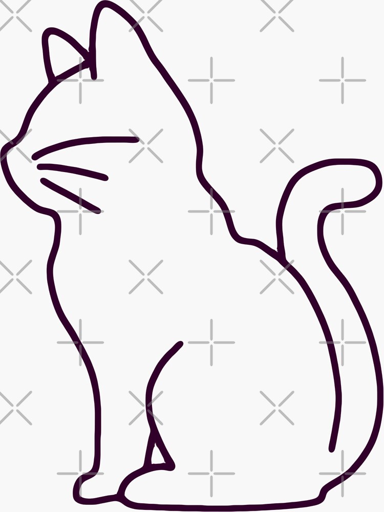"cat outline" Sticker for Sale by ShopMaggieRose | Redbubble