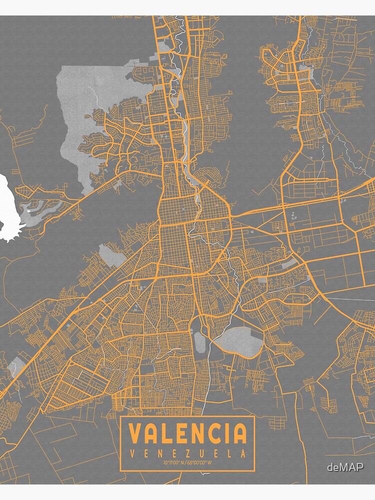 "Valencia City Map of Carabobo, Venezuela - Bauhaus" Poster for Sale by ...