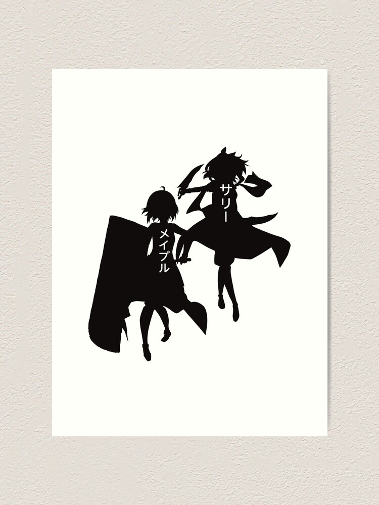 "BOFURI Maple and Sally : Anime Characters Figure in Black Silhouette ...