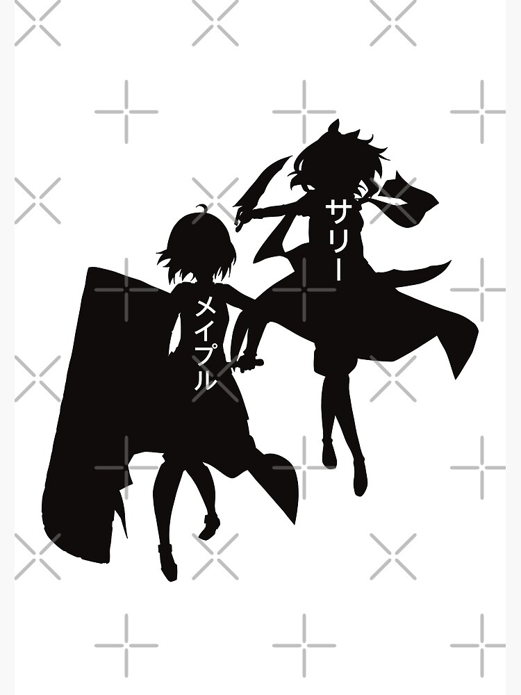 "BOFURI Maple and Sally : Anime Characters Figure in Black Silhouette ...