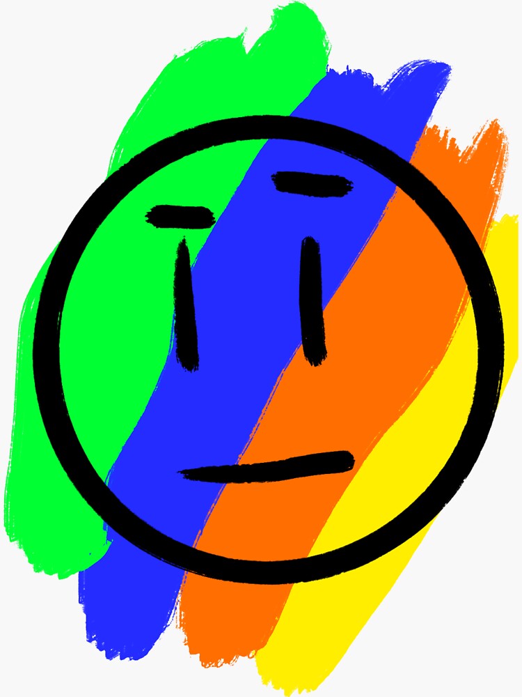 "Colorful Confused Face" Sticker for Sale by Usagicollection | Redbubble