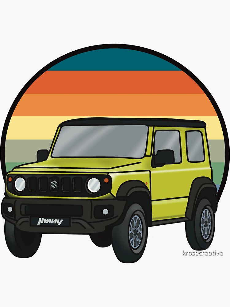 "Suzuki Jimny (Kinetic Yellow) Retro Stripes " Sticker for Sale by ...