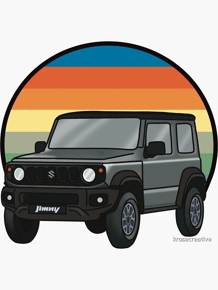 "Suzuki Jimny (Medium Grey) Retro Stripes " Sticker for Sale by ...