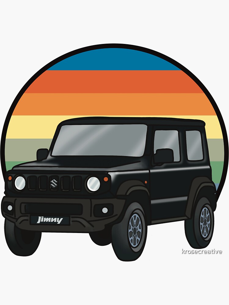 "Suzuki Jimny (Black) Retro Stripes " Sticker for Sale by krosecreative ...
