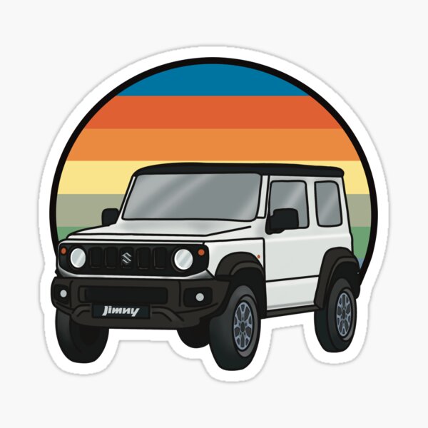 "Suzuki Jimny (White) Retro Stripes " Sticker for Sale by krosecreative ...