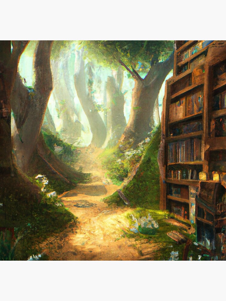 "Forest library" Sticker for Sale by writeandrelax | Redbubble