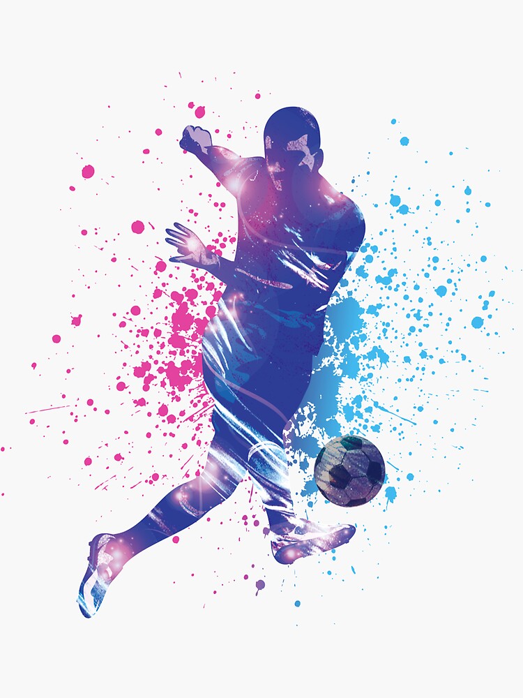 "Playing Football Digital Art" Sticker for Sale by Firmansyahnw | Redbubble