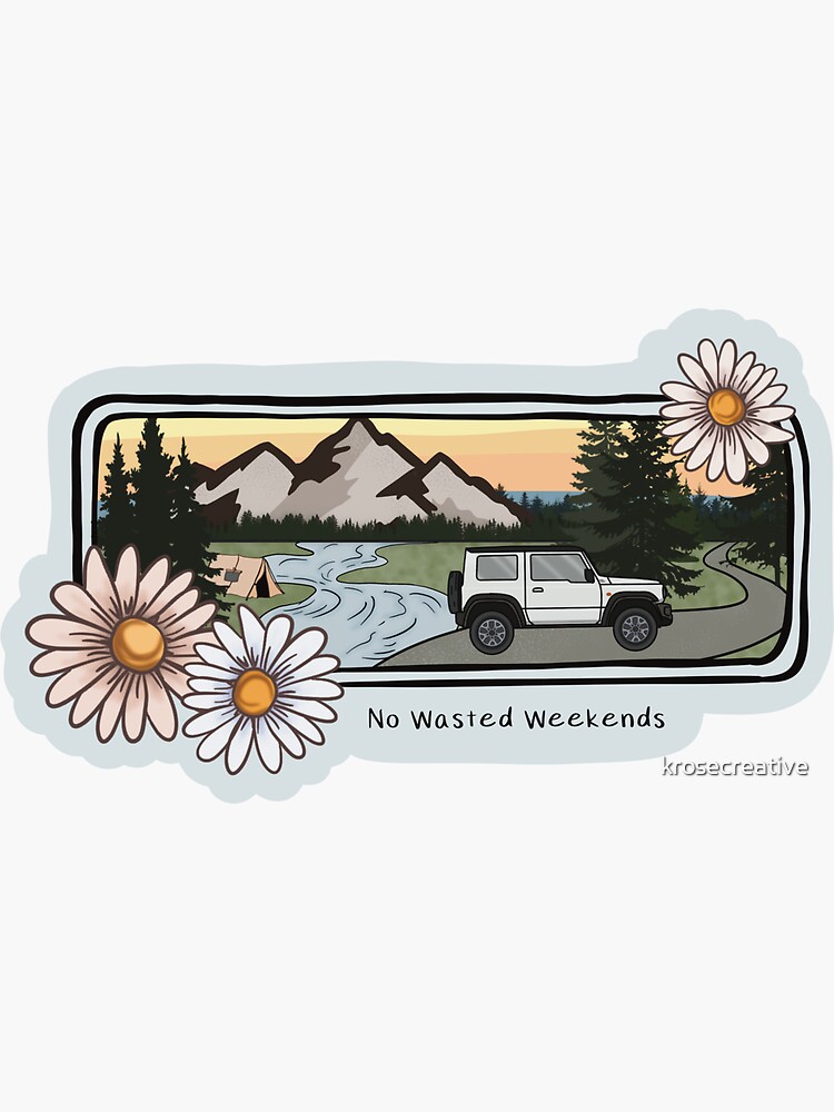 "Suzuki Jimny (White) No Wasted Weekends" Sticker for Sale by ...