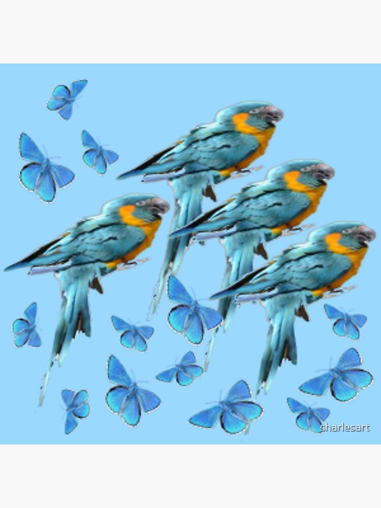 "BLUE BUTTERFLIES BLUE PARROTS BLUE PATTERNS ART" Poster for Sale by ...