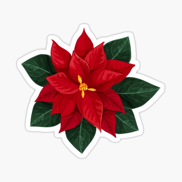 "Christmas Flower" Sticker for Sale by DisneyLegend724 | Redbubble
