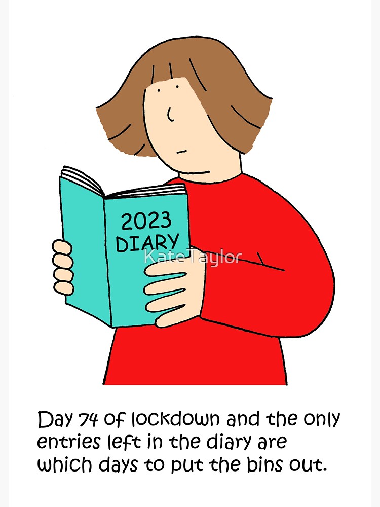 "Empty Diary Coronvirus Cartoon Humor" Sticker for Sale by KateTaylor ...