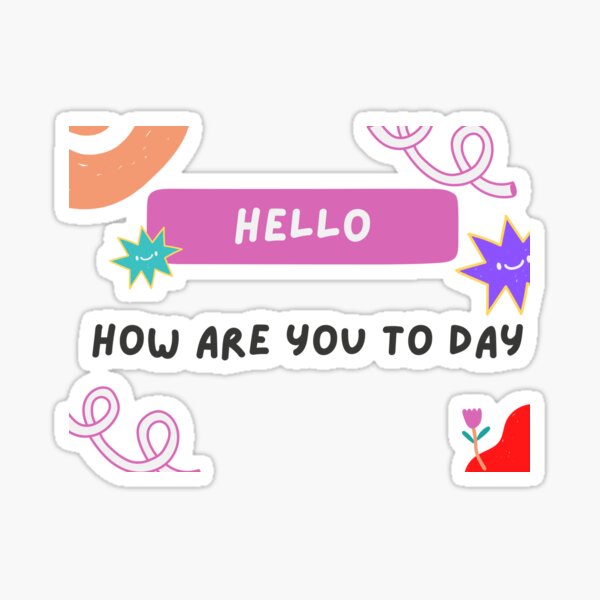 "hello" Sticker for Sale by Danupon | Redbubble
