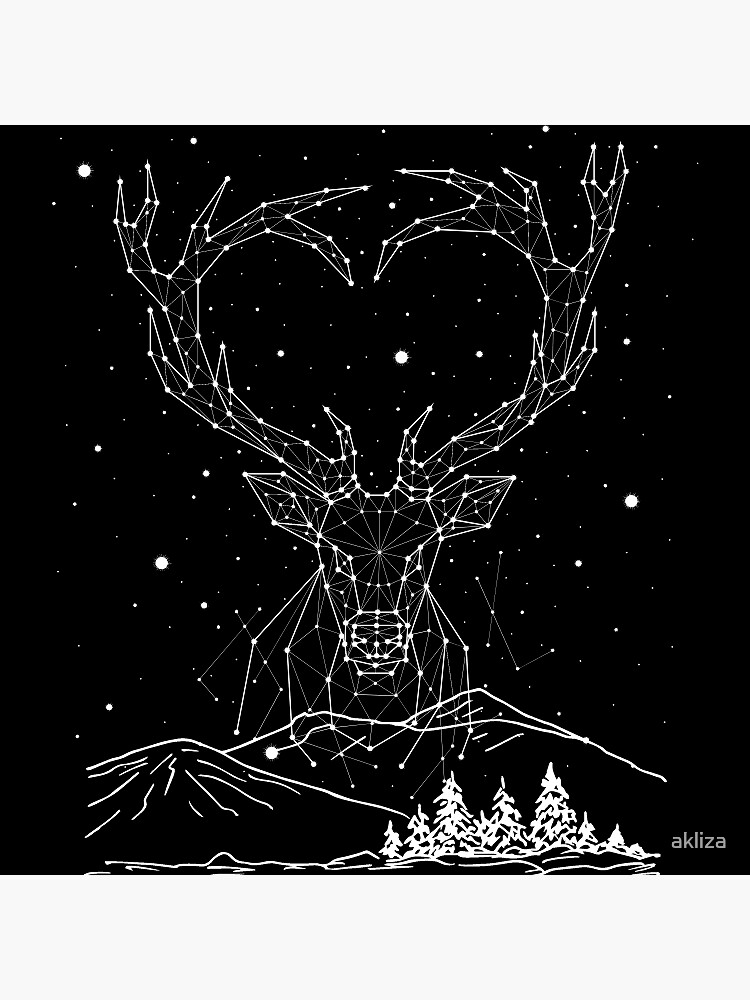 "Stag Heart Antler Constellation " Sticker for Sale by akliza | Redbubble