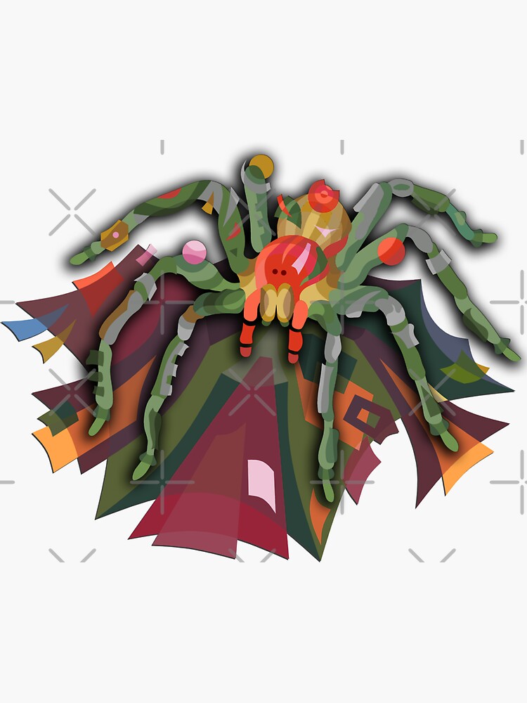 "DECORATIVE SPIDER IN WEB STYLIZED ART" Sticker for Sale by ...