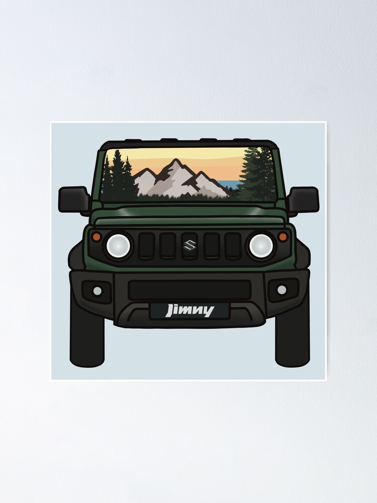 "Suzuki Jimny (Jungle Green) Mountain Reflection " Poster for Sale by ...
