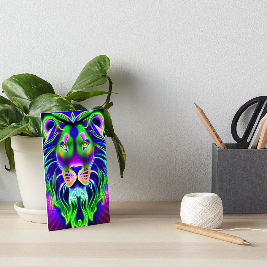 "Leo Lion Bioluminescence Aesthetic | A.I INK " Art Board Print for ...