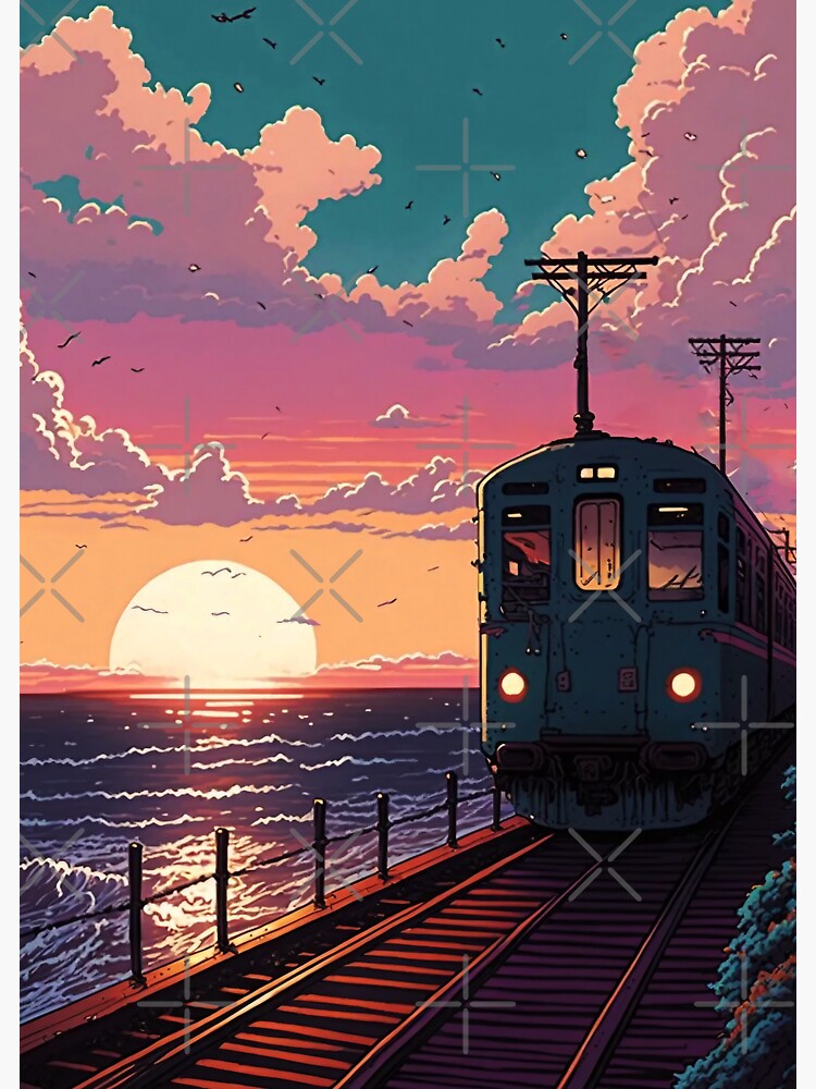 "Retro Anime Style Old Japanese Train" Sticker for Sale by KaPrints ...