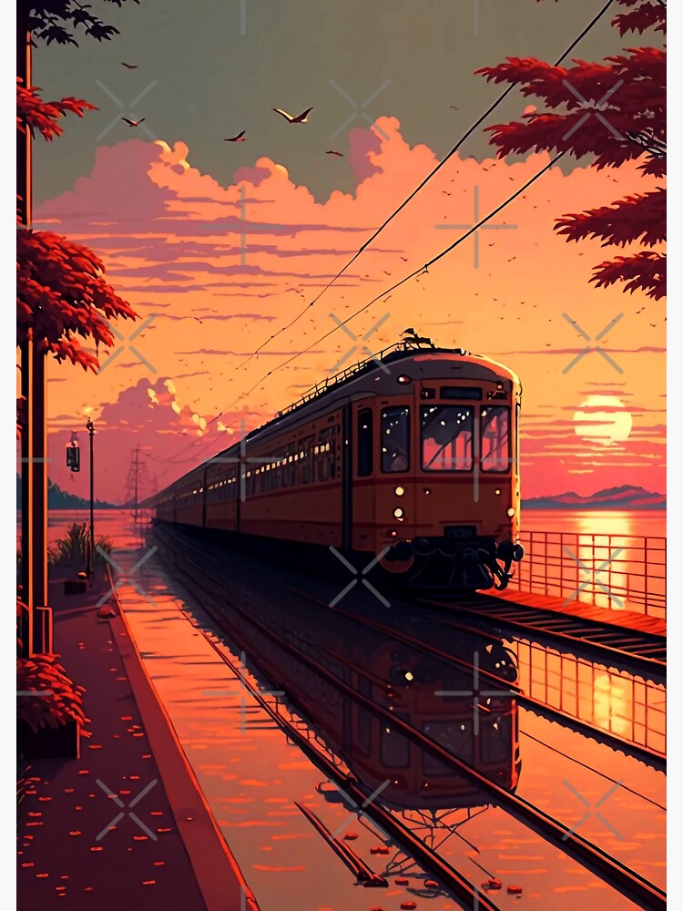 "Retro Anime Style Old Japanese Train" Sticker for Sale by KaPrints ...