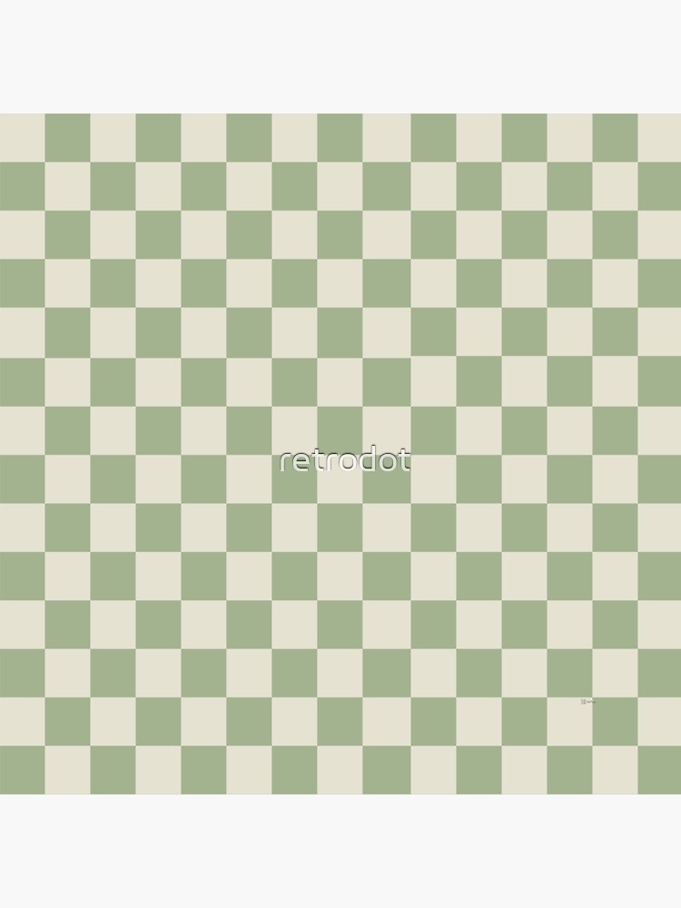 "Sage Green and Light Yellow Checkered Checkerboard Pattern" Sticker ...