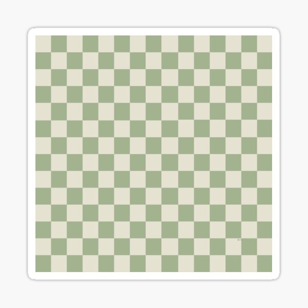 "Sage Green and Light Yellow Checkered Checkerboard Pattern" Sticker ...