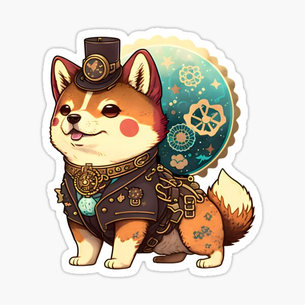"Steampunk Shina Inu | Kawaii Chibi Shiba Inu | Steampunk Doge ...