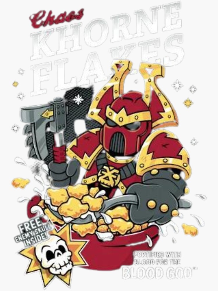 "Chaos Khorne Flakes" Sticker for Sale by otmashop | Redbubble