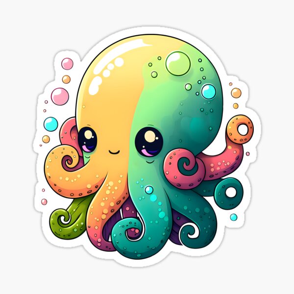 "Chibi Octopus | Kawaii Octopus " Sticker for Sale by PandorasBoxy ...