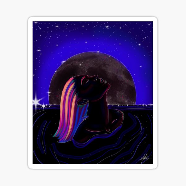 "Star Night Girl" Sticker for Sale by NourH-art | Redbubble