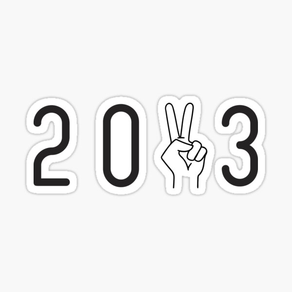 " welcome 2023 hand sign two finger" Sticker for Sale by menusha ...