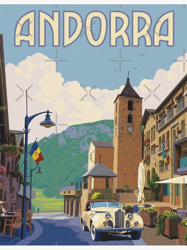 "Andorra la vella vintage " Sticker for Sale by Original1977 | Redbubble