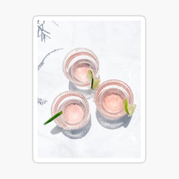 "Pink Drinks, Blush Pink Cocktail, Pink Lemonade" Sticker for Sale by ...