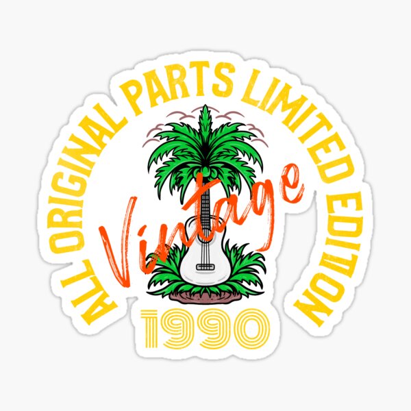 "Vintage 1990" Sticker for Sale by deluxeshirt | Redbubble